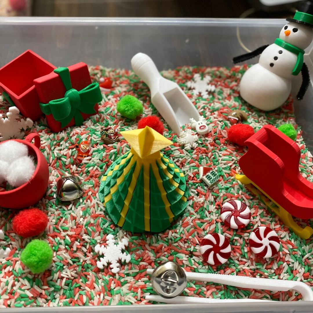 Montessori Christmas Sensory Bin – Sensory With Savannah
